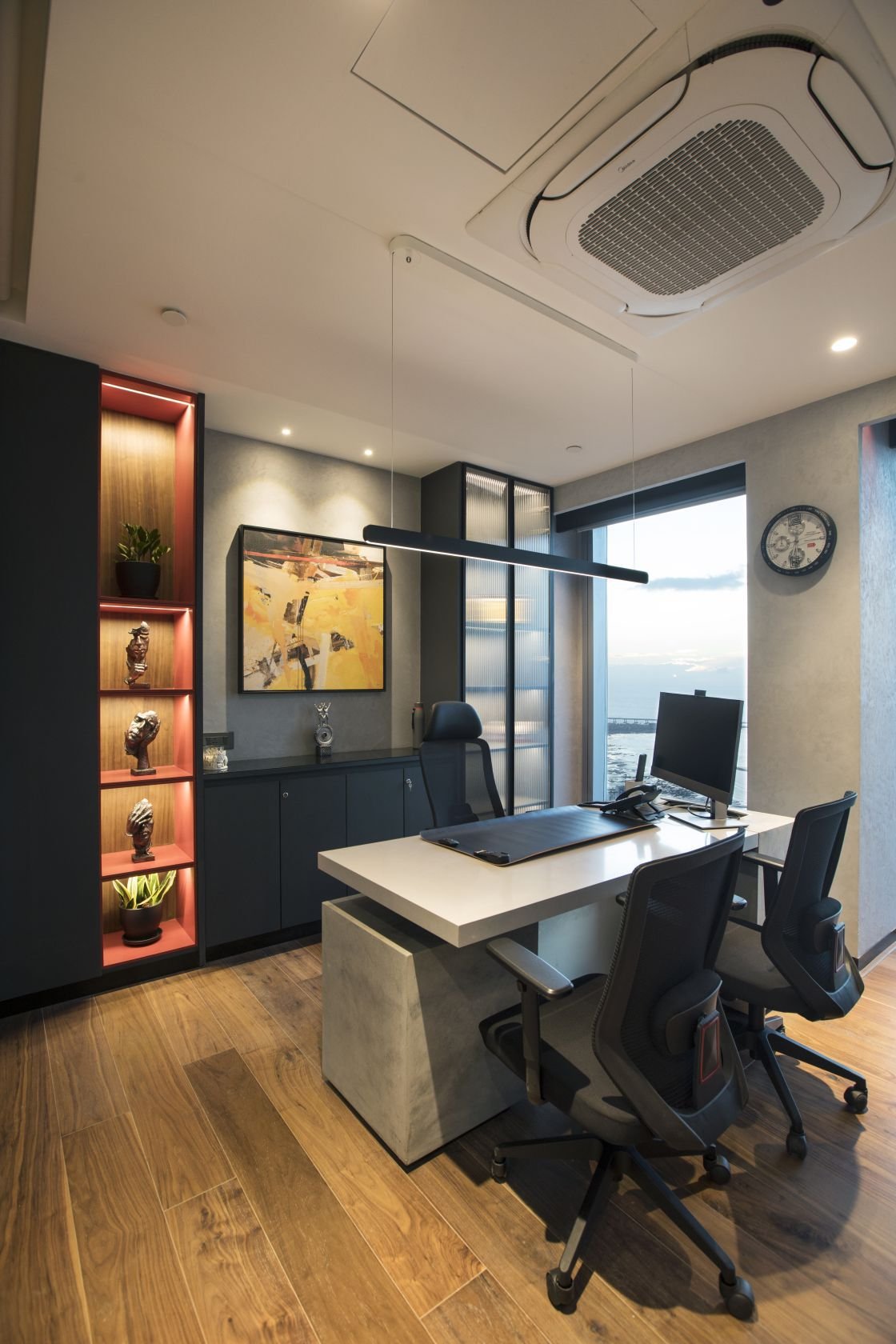 Functional And Tech-Savvy Work Zone - Society Interiors & Design