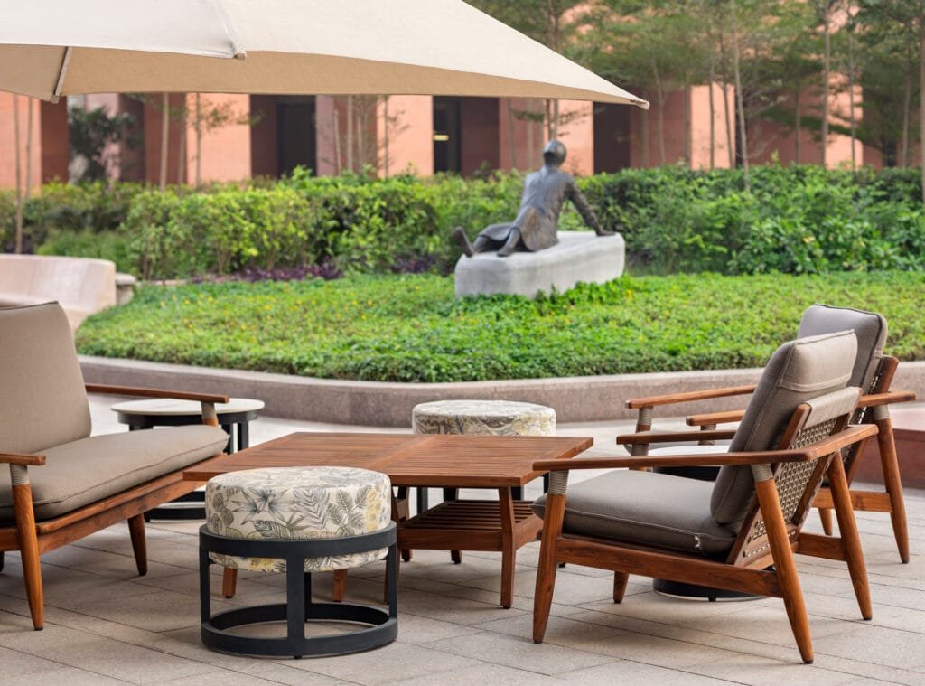 Designed by Studio IAAD, the Elevate Clubhouse in Gurugram is a retreat ...